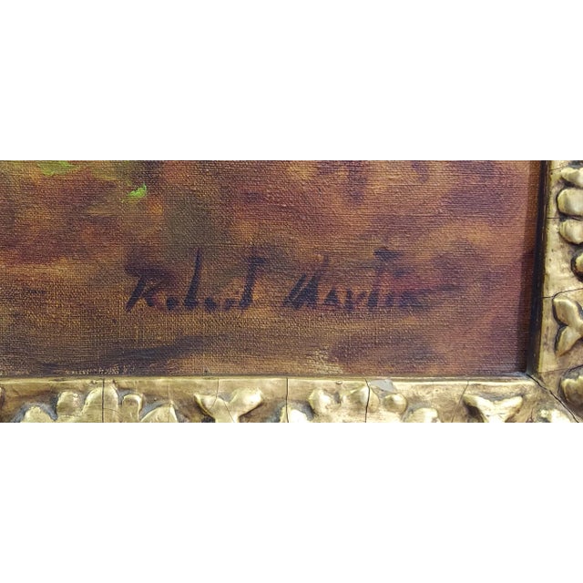 Vintage Robert Martin Oil Painting "The Meetinghouse" with Newcomb ...