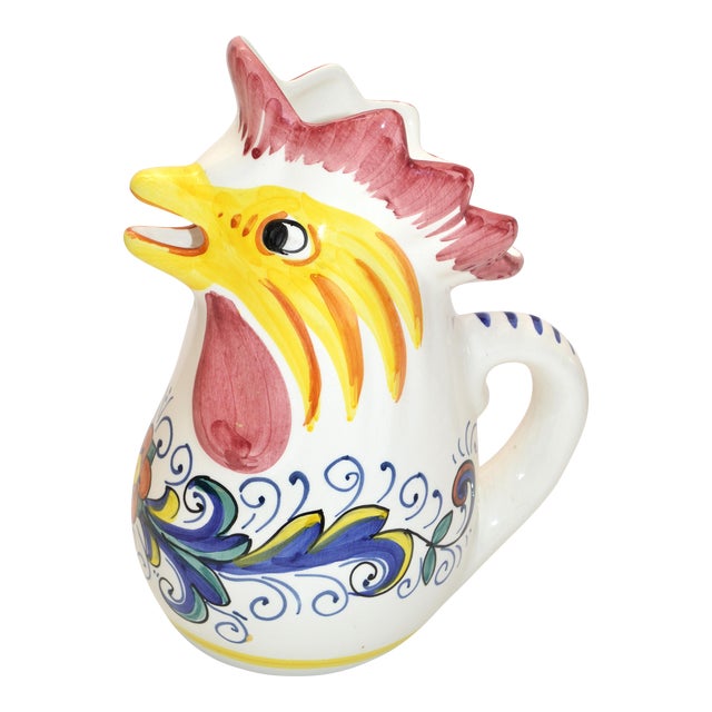1990s Franco Mari Deruta Ceramics Italy Rooster Decanter Carafe Pitcher ...