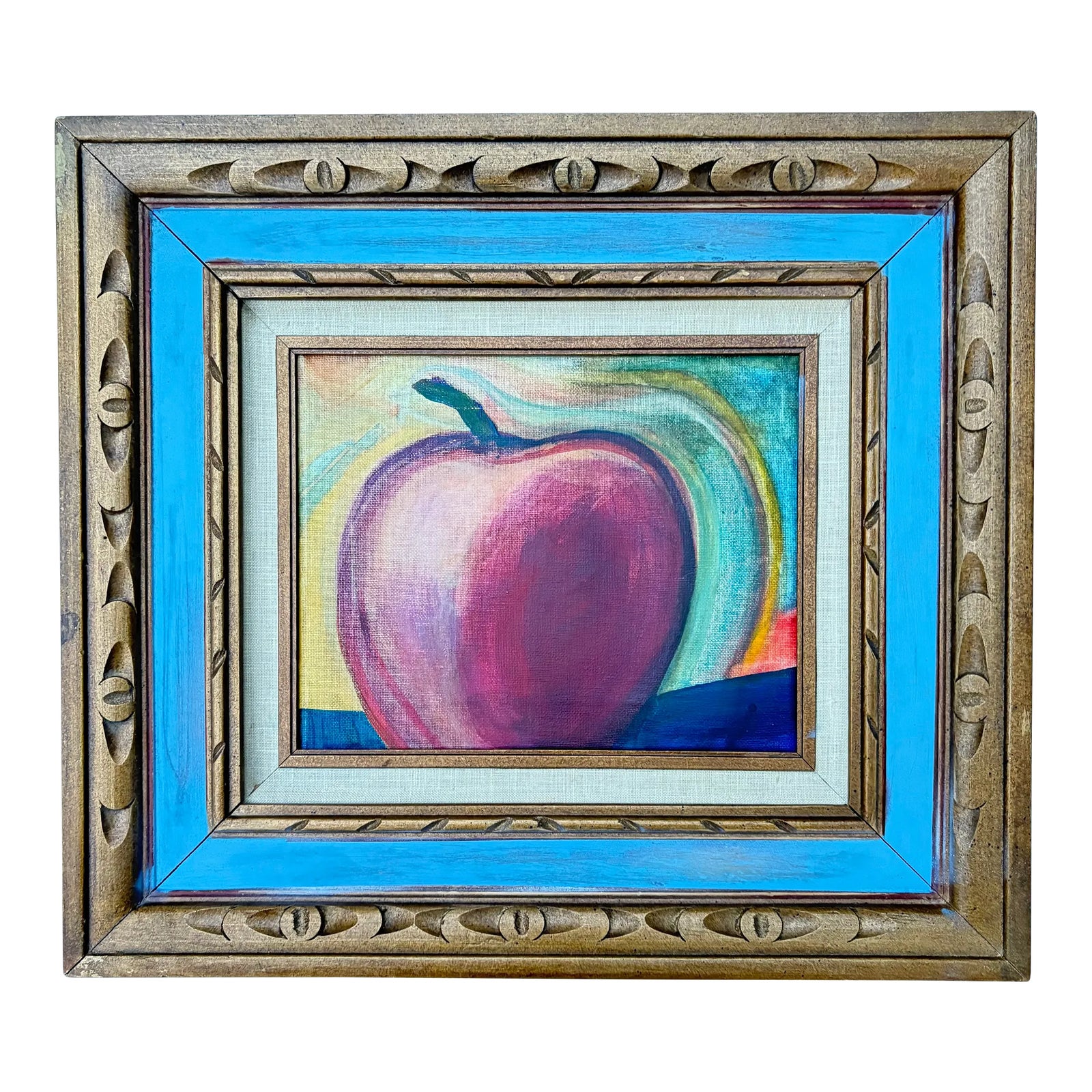 Late 20th Century Impressionist Apple Still Life Oil on Canvas ...