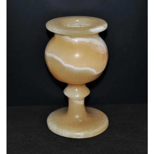 1970s Honey Rose Bud Oriental Alabaster Candle Holder Votive Small Vase ...