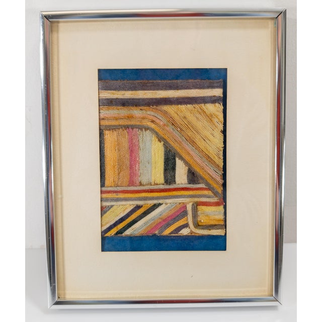Mid-Century Modern Abstract Textile Thread Art Piece | Chairish