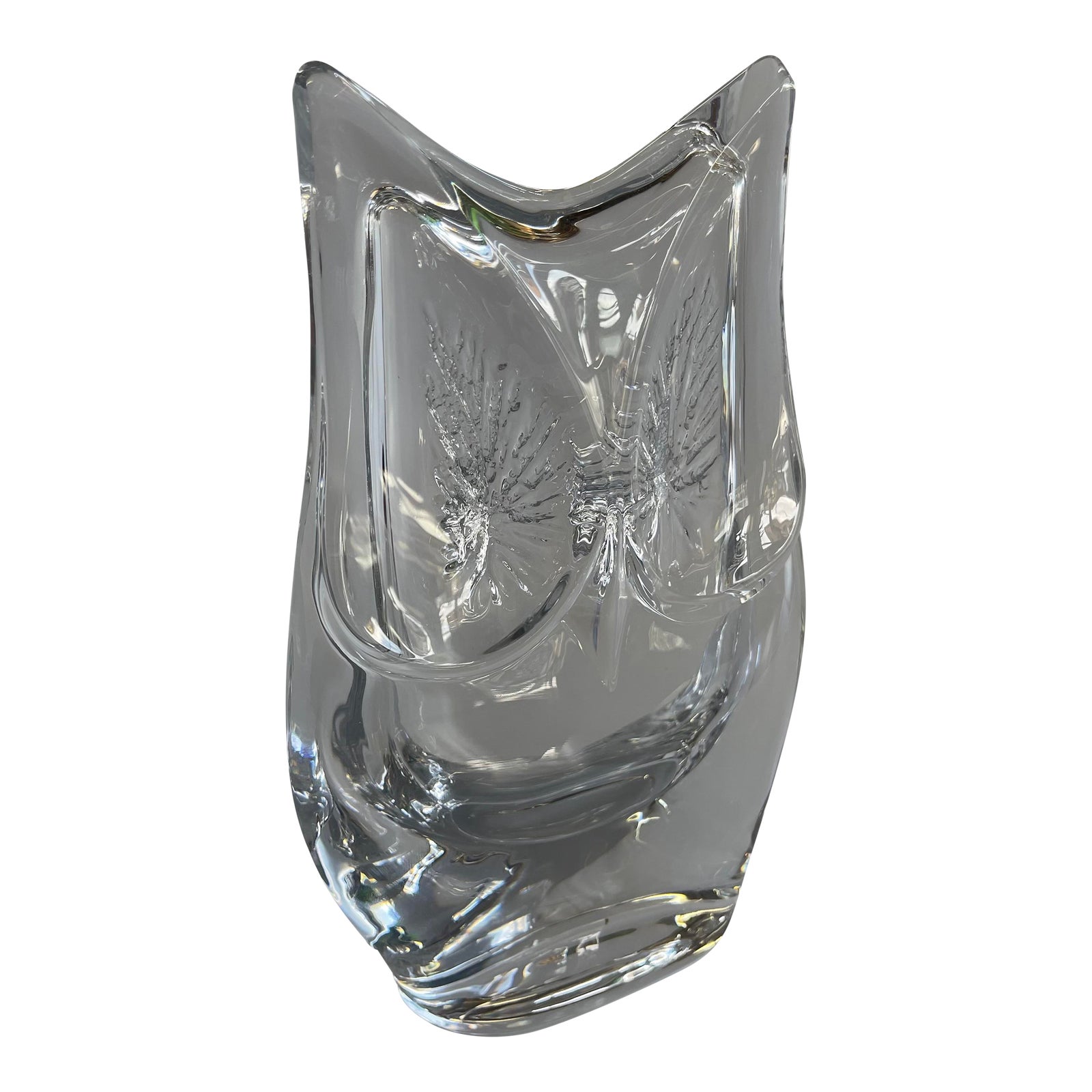 1970s Vintage Daum France Crystal Owl Figurine | Chairish