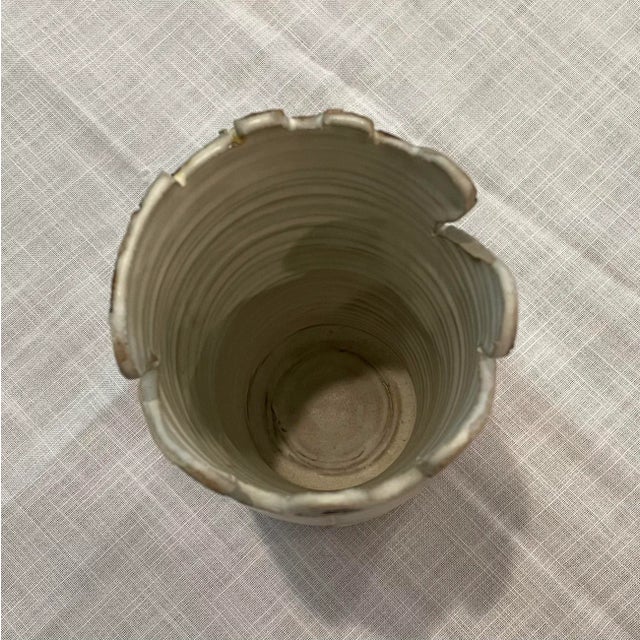 Vintage Handcrafted Signed Ceramic Vase | Chairish