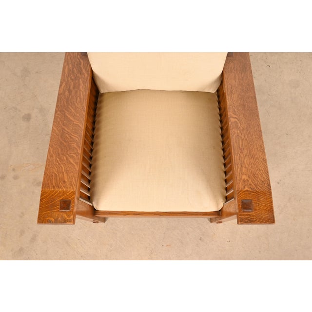 Stickley Mission Oak Arts & Crafts Reclining Morris Lounge Chair | Chairish