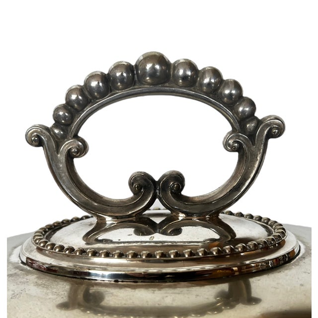 Antique English Silverplate Serving Platter With Walnut Board | Chairish