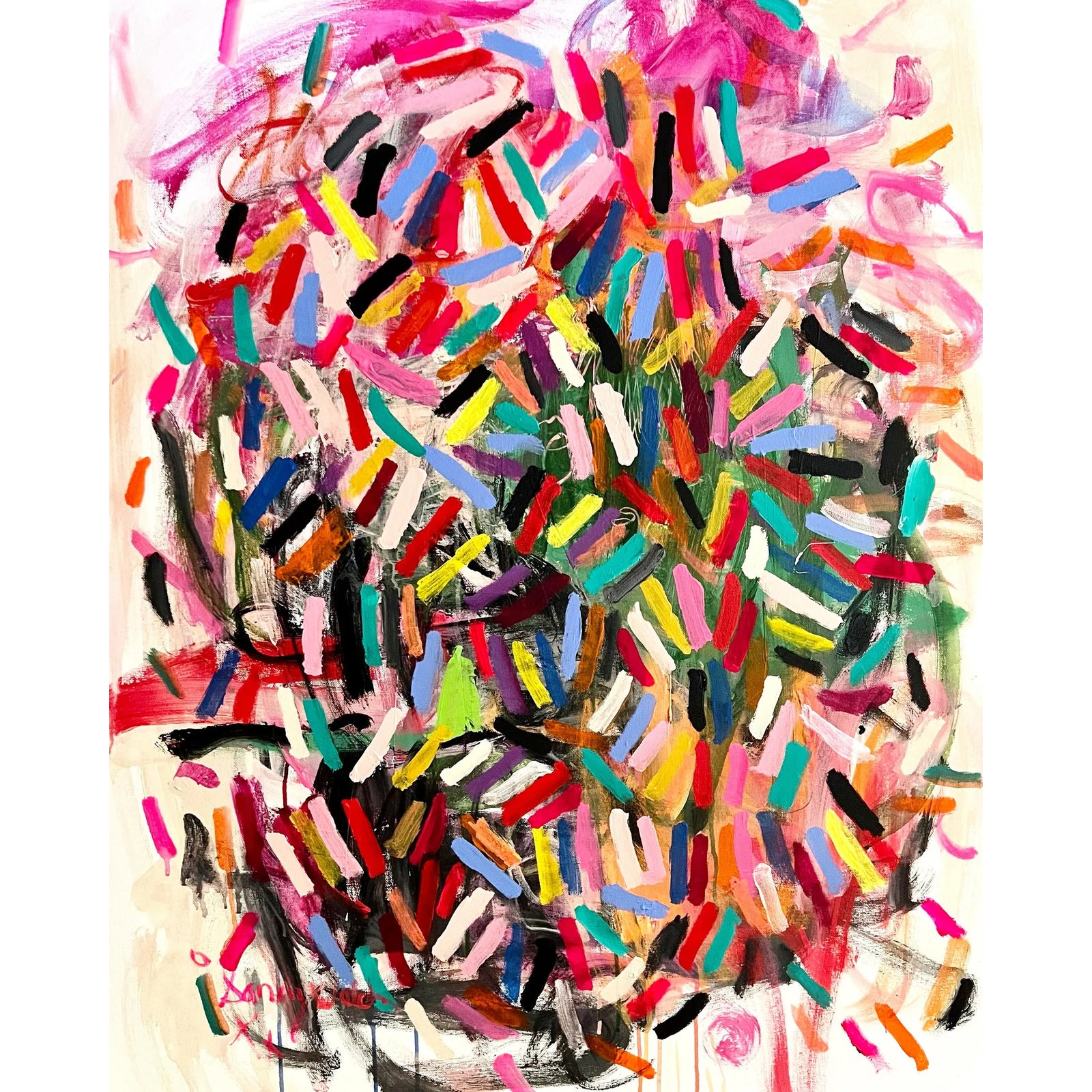 "Pick Up Sticks" Contemporary Original Abstract Acrylic Painting | Chairish