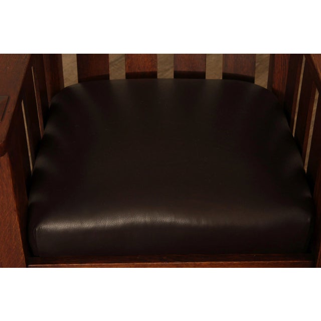 Antique Mission Oak & Leather Rockers Attributed to Harden - A Pair ...