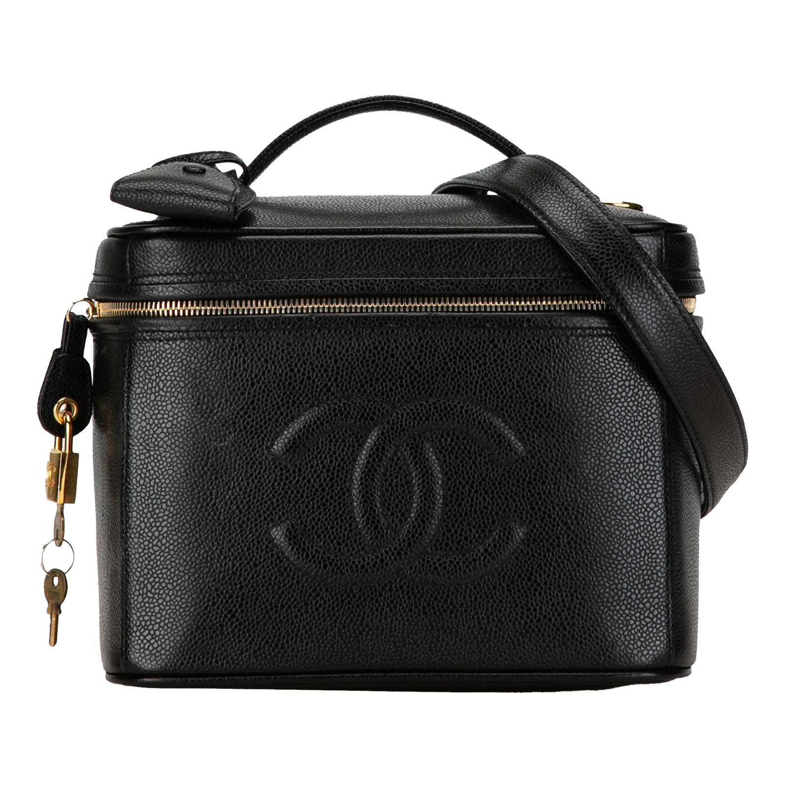 Chanel Cc Caviar Vanity Train Case Vanity Bag | Chairish