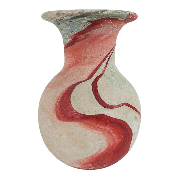 Small Vintage Meyer Pottery the Alamo Texas Swirl Pottery Vase | Chairish