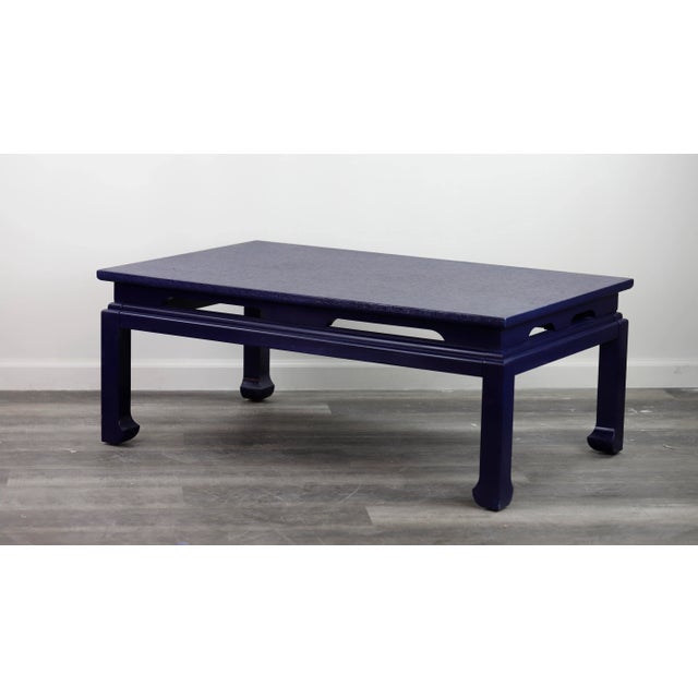 Carl Springer Style Blue Raffia Coffee Table | Chairish