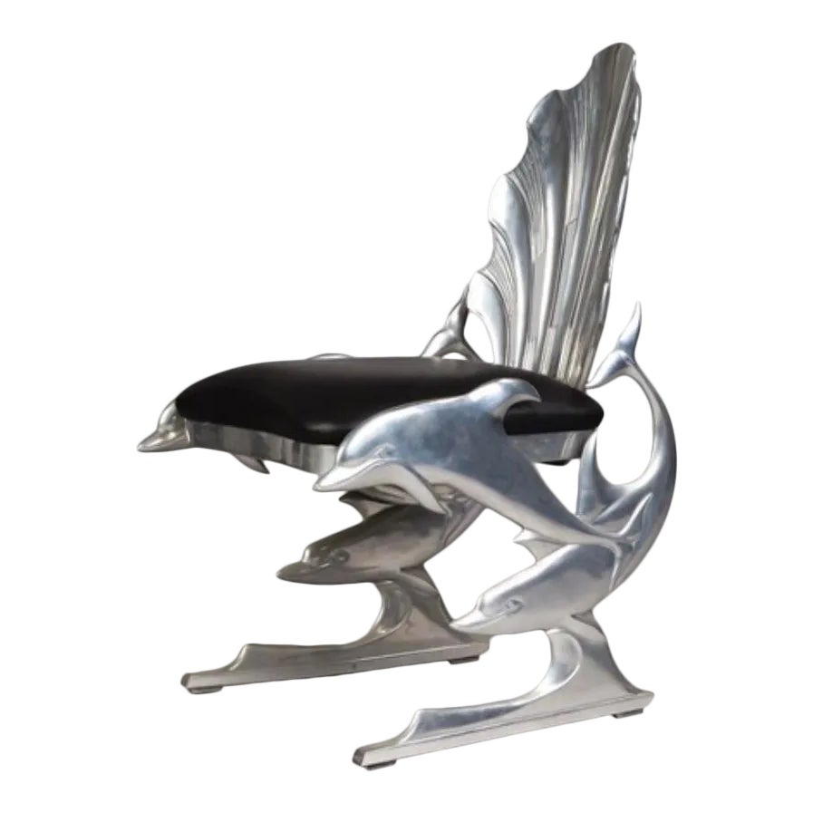 Ray Lewis Cast Aluminum Dolphin Chair | Chairish