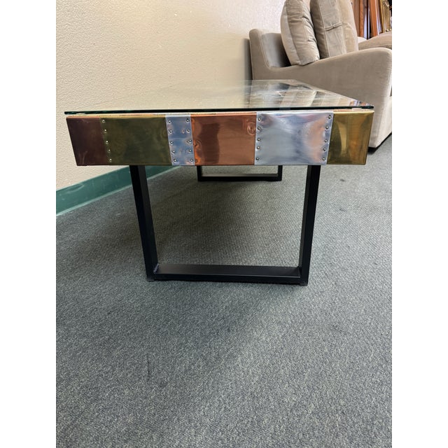 Peter Keresztury Artisan Made Metal Patchwork Coffee Table | Chairish