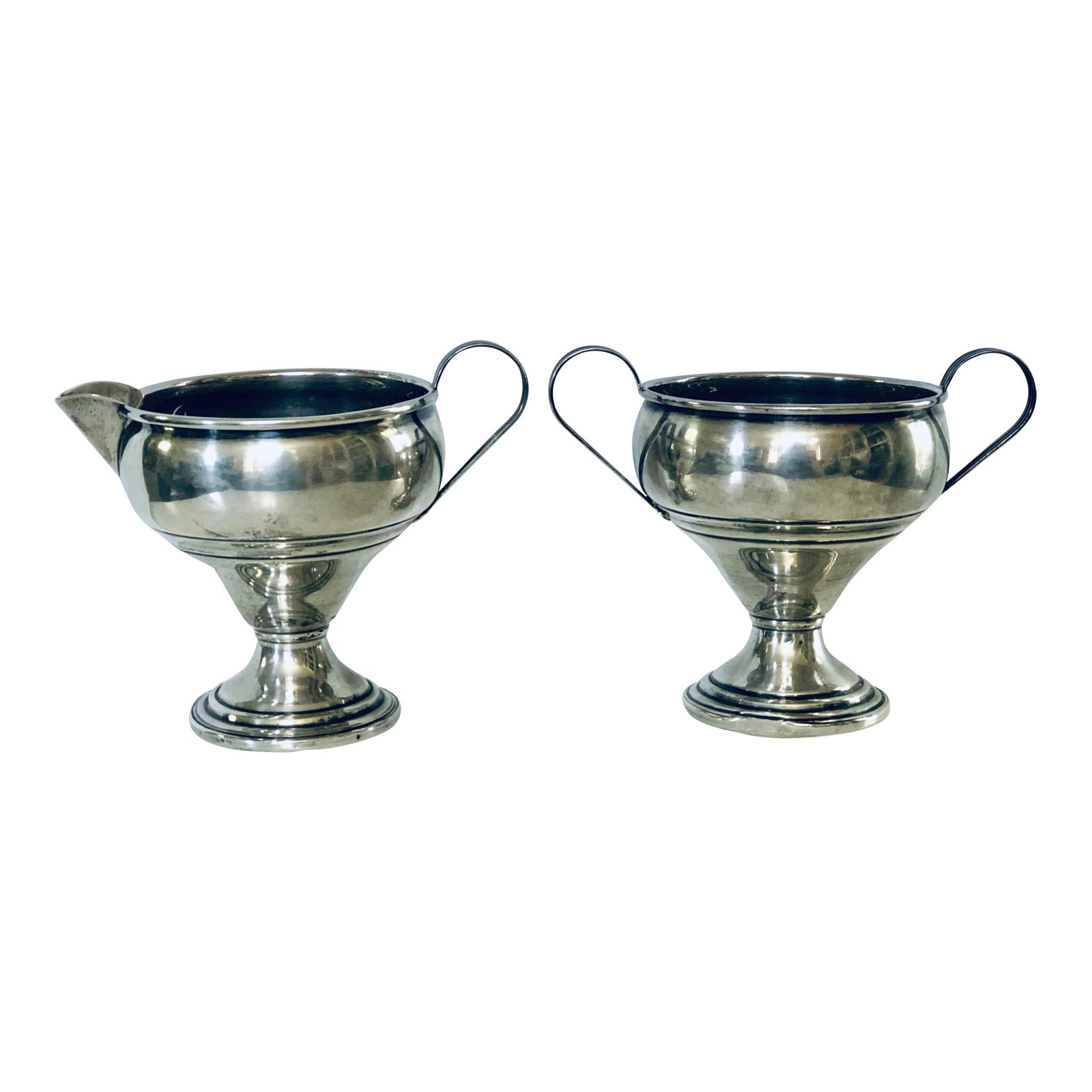 1960s Sterling Cream & Sugar Set - a Pair | Chairish