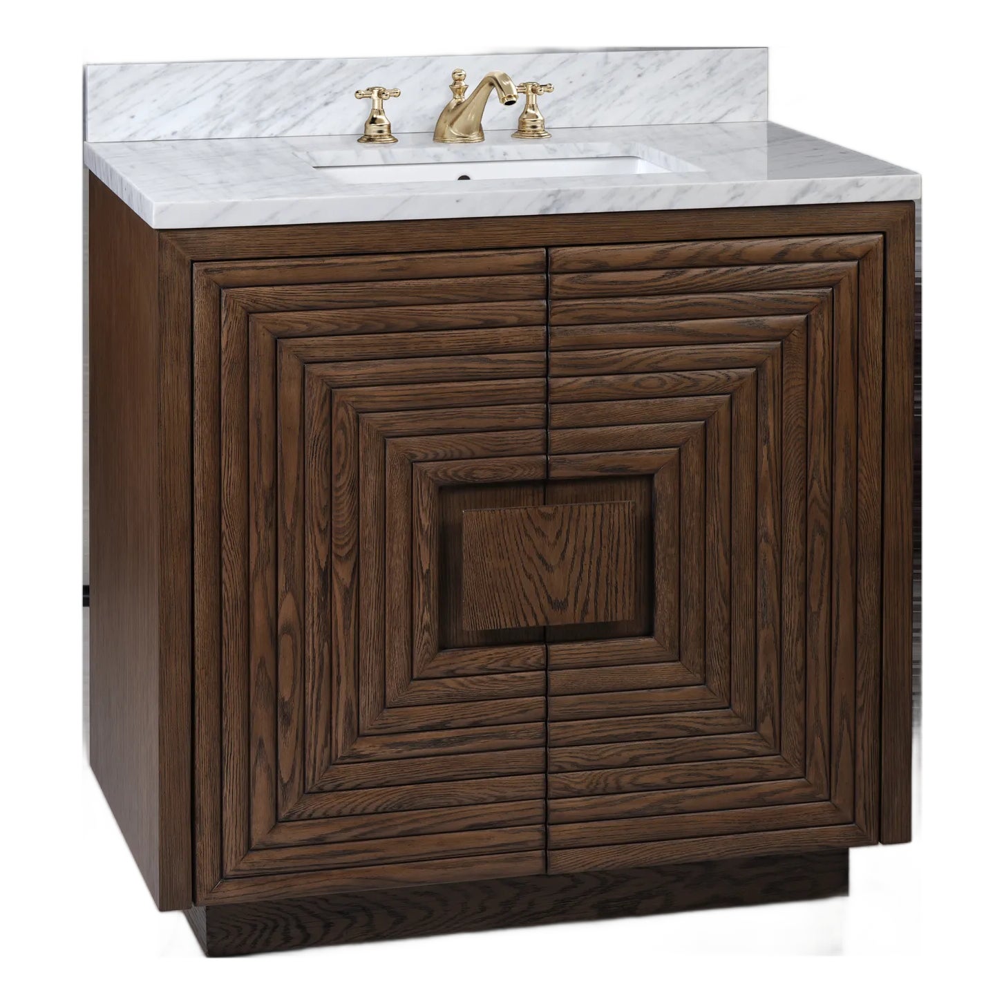 Currey & Company Morombe 36" Cocoa Marble Vanity with Rectangular ...