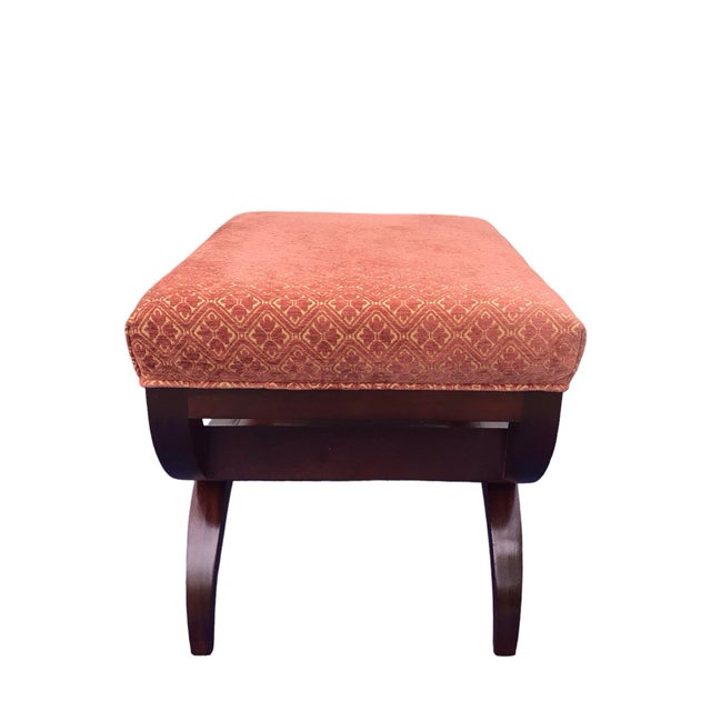 1980s Vintage Barrel Based X-Form Empire Style Stool Ottoman | Chairish