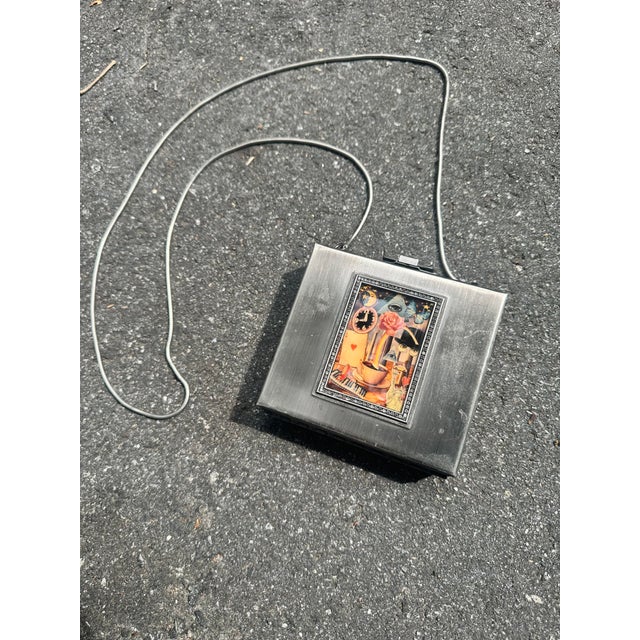 Vintage Surrealist Silver Box Bag | Chairish