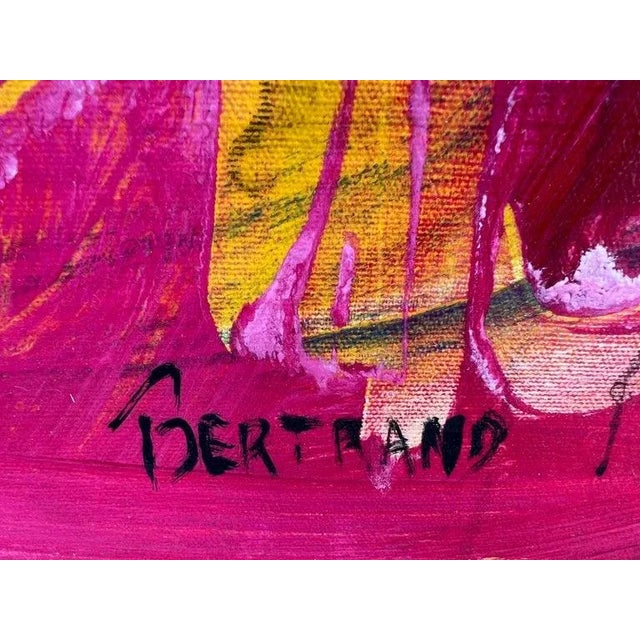 Carol Bertrand Abstract Pink Collage Painting | Chairish