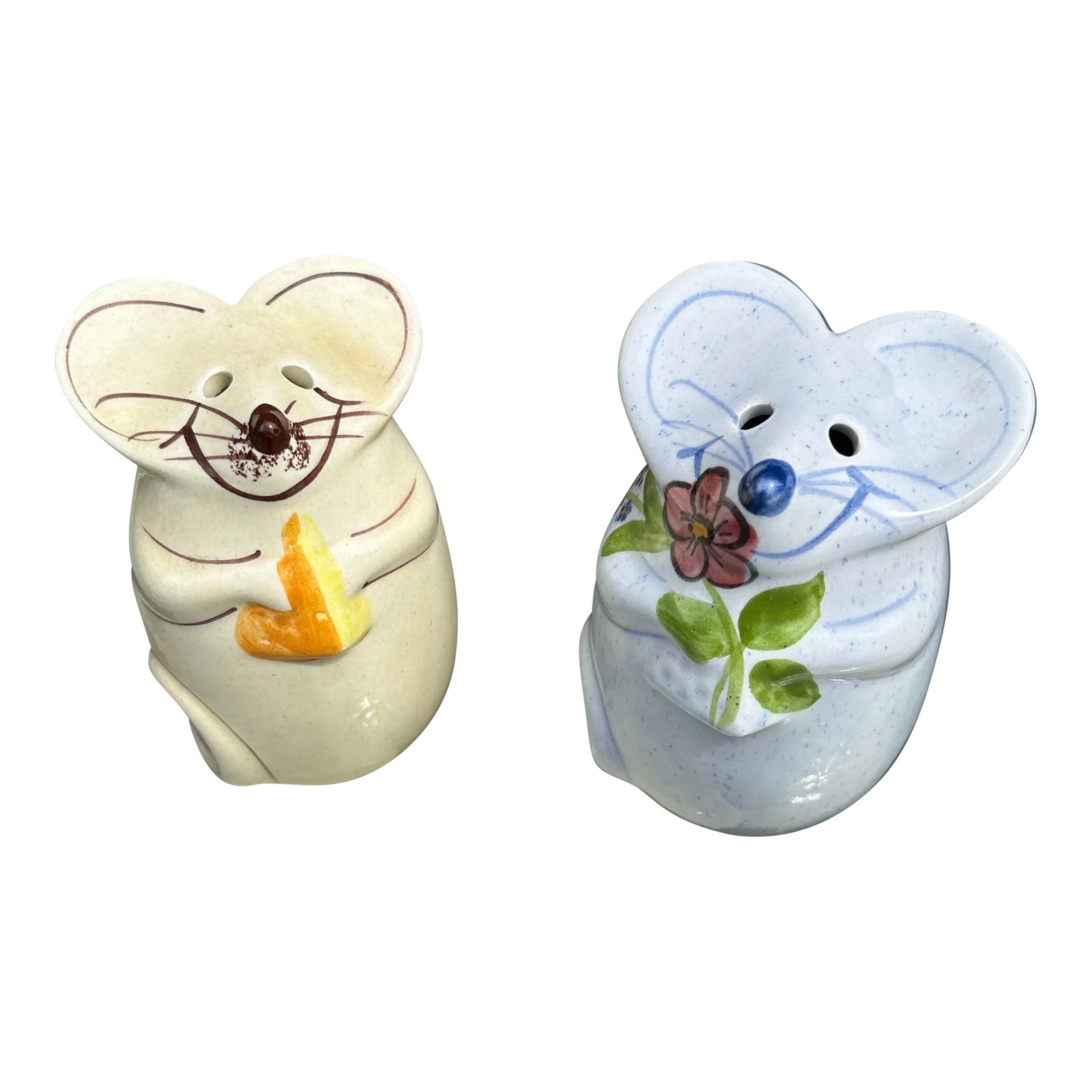 1970s Pair of Ceramic Mice Cheese Shakers | Chairish