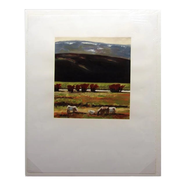James Thorpe "Lunch Time" Hand Signed Acrylic Landscape Painting on ...