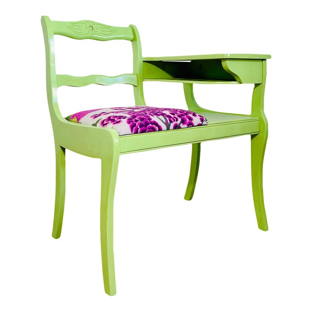 Vintage Lacquered Telephone Bench | Chairish