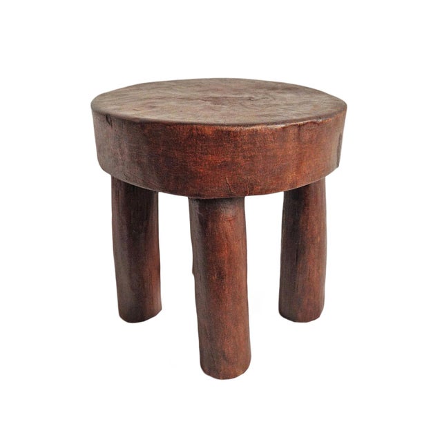 Vintage West African Wood Stool | Chairish