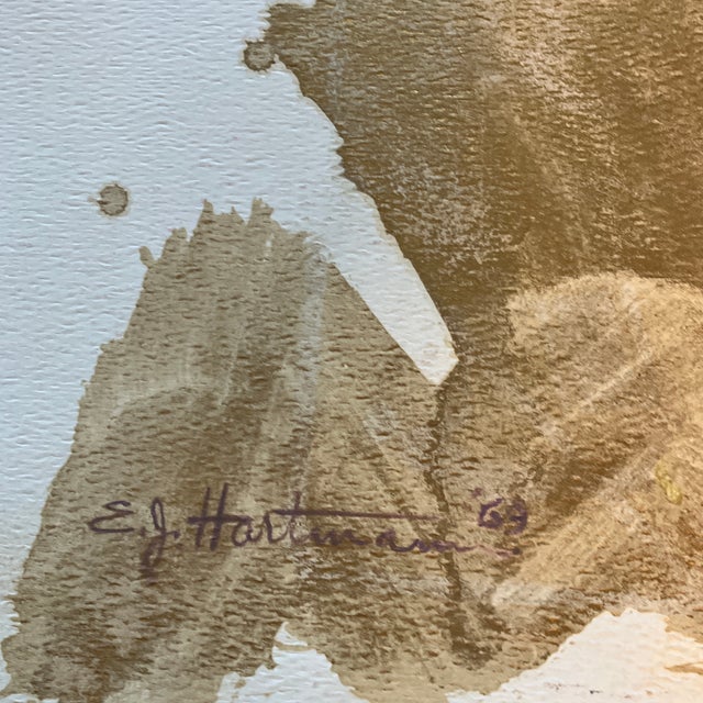 1960’s Original E.J.Hartmann Pop Art Female Portrait Painting Signed ...