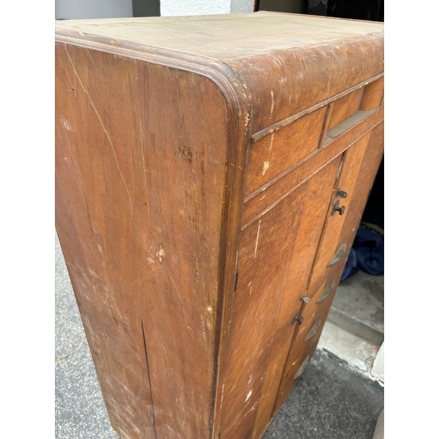 Vintage Art Deco Armoire Waterfall Furniture Inlaid 1930s Wardrobe ...