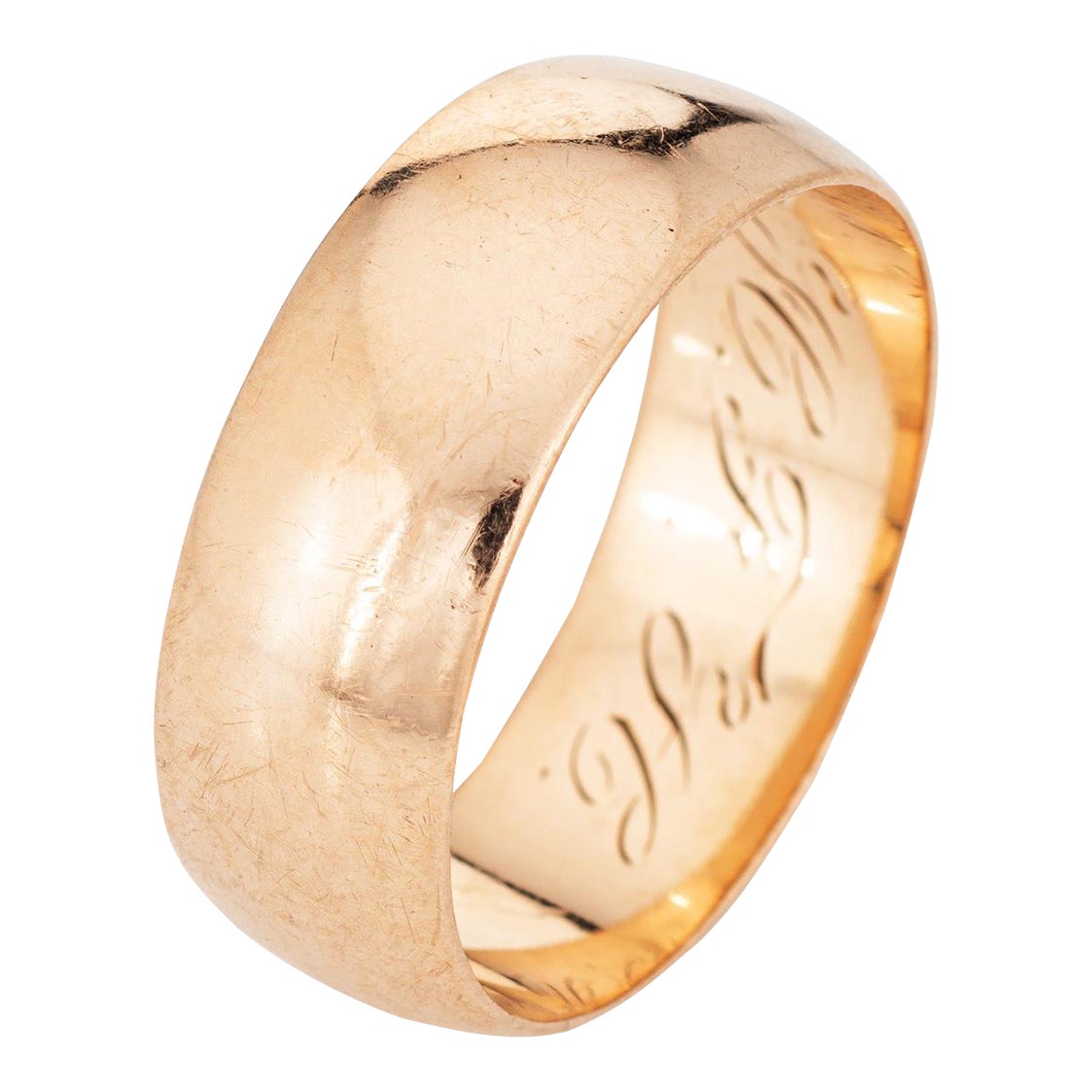 Late 19th Century Antique Victorian Wedding Ring 7mm Band 18k Rose Gold ...