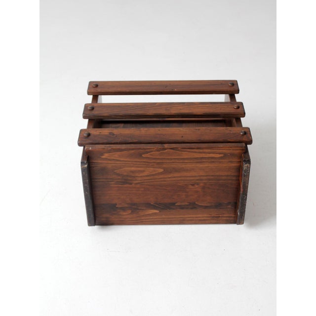 Vintage Wood Magazine Rack | Chairish
