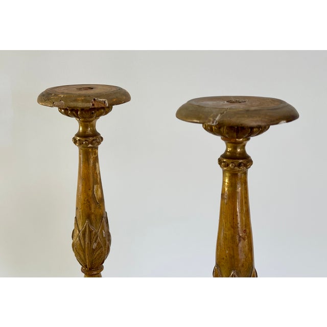 Pair of Mid 19th Century French Water Gilt Gold Candlesticks Prickets ...