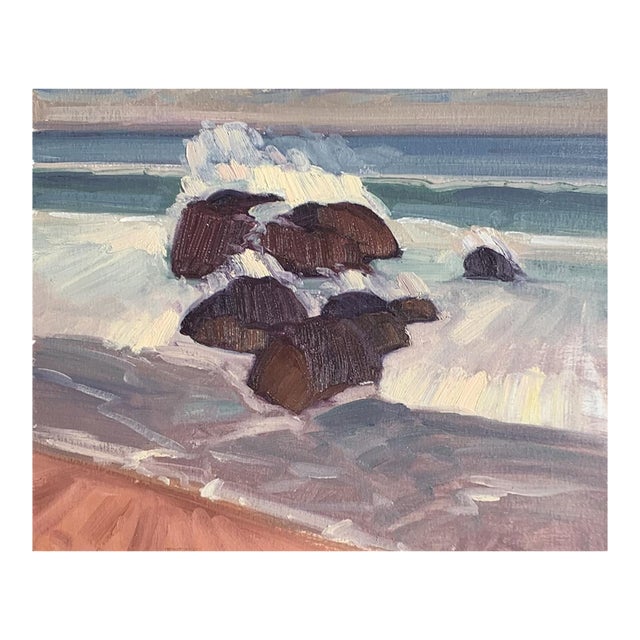 Original Oil Painting of Ocean Waves by Artist Christopher Best | Chairish