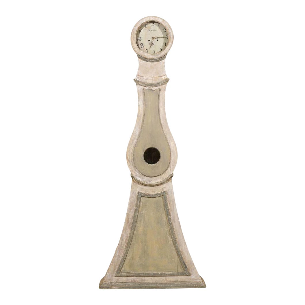19th Century Circle Face and Tear Drop Shape Floor Clock from Sweden ...