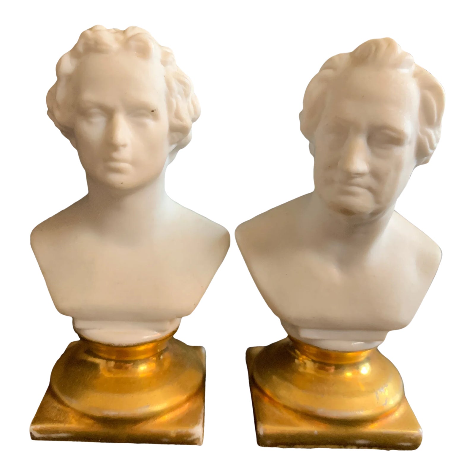 1950s Mini Busts of Composers Mozart and Wagner- Set of 2 | Chairish