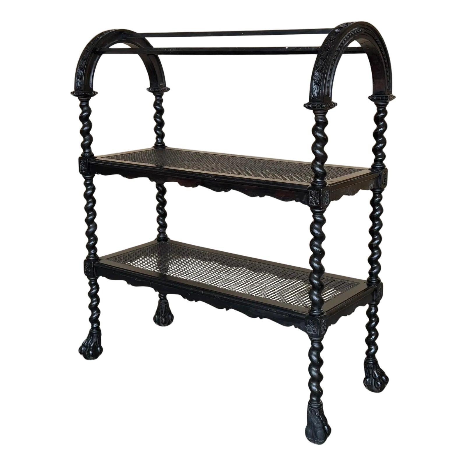 Mid 20th Century Spanish Wooden Magazine Rack with Marquetry or Etagere ...