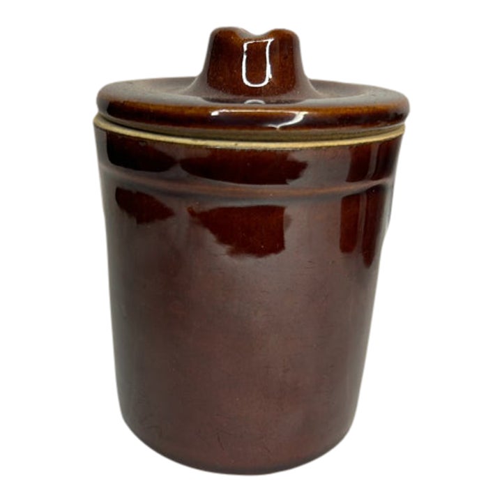 Vintage Mid-Century Modern Stoneware Crock Jar With Lid Numbered, 1950s ...