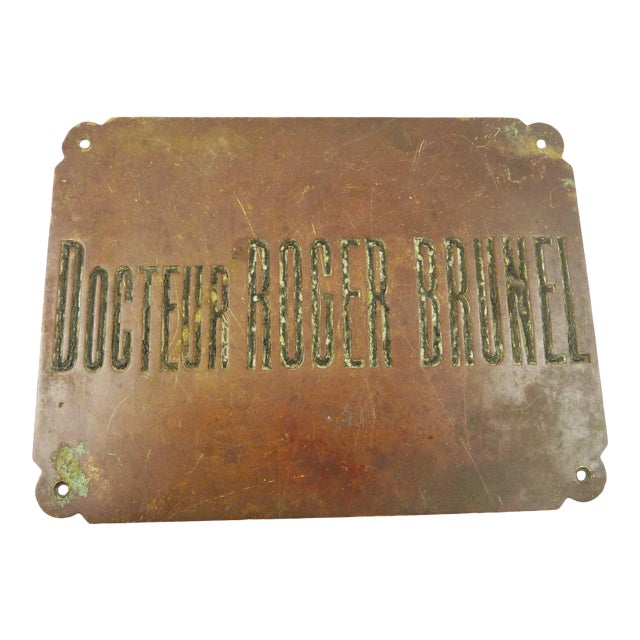 Vintage French Bronze Sign for Doctors Office -Docteur Wall Decor Mid ...
