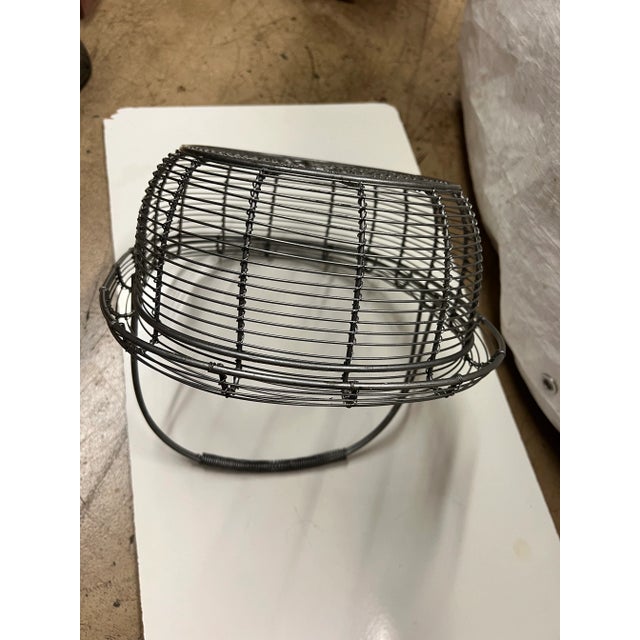 Mid 20th Century Vintage French Wire Gathering/ Egg Basket | Chairish
