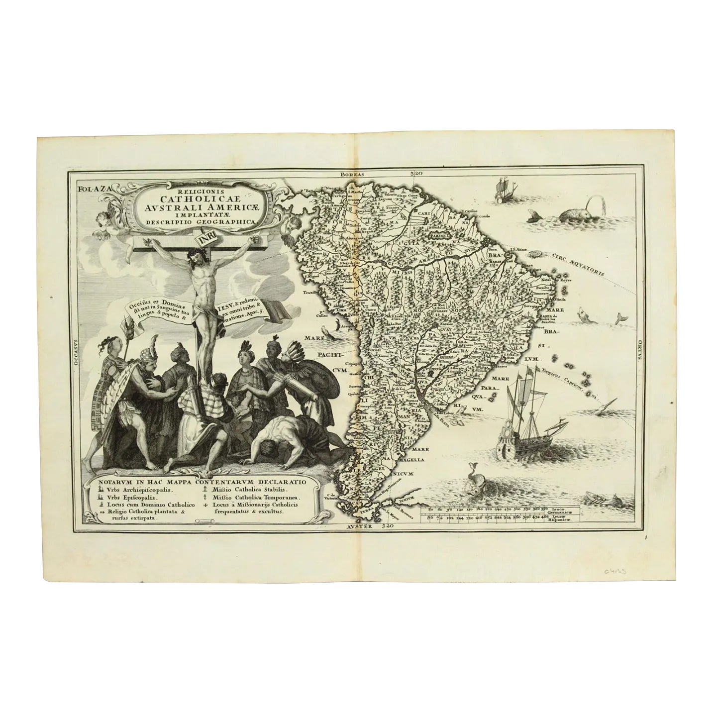 Heinrich Scherer (1628-1704) Atlas Novus, Map of South America | Chairish