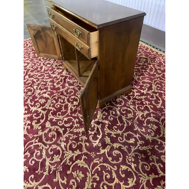 1990s Temple Stuart Colonial Modern Dinette Cabinet Rockport | Chairish