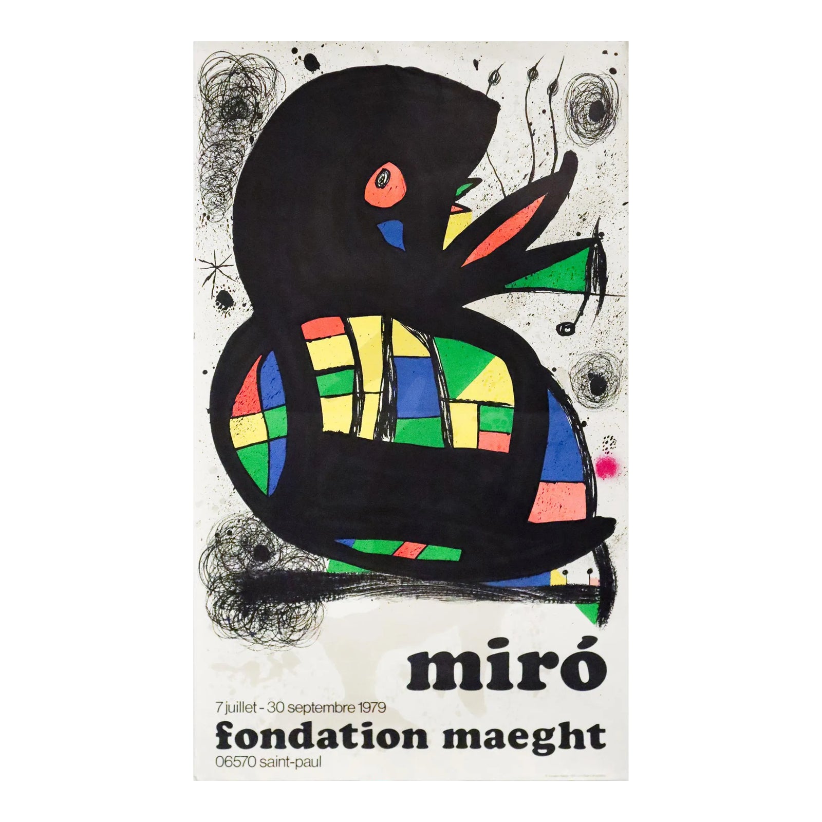 1979 Joan Miro Fondation Maeght Exhibition Poster | Chairish