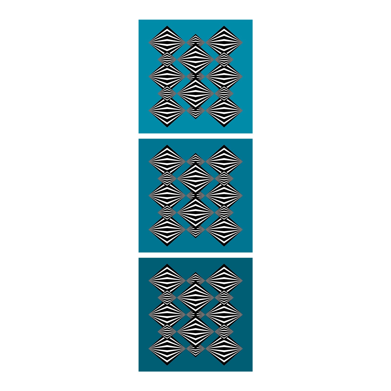 Geometric Triangle Art Prints Triptych Artwork 3pc Set by Angela ...