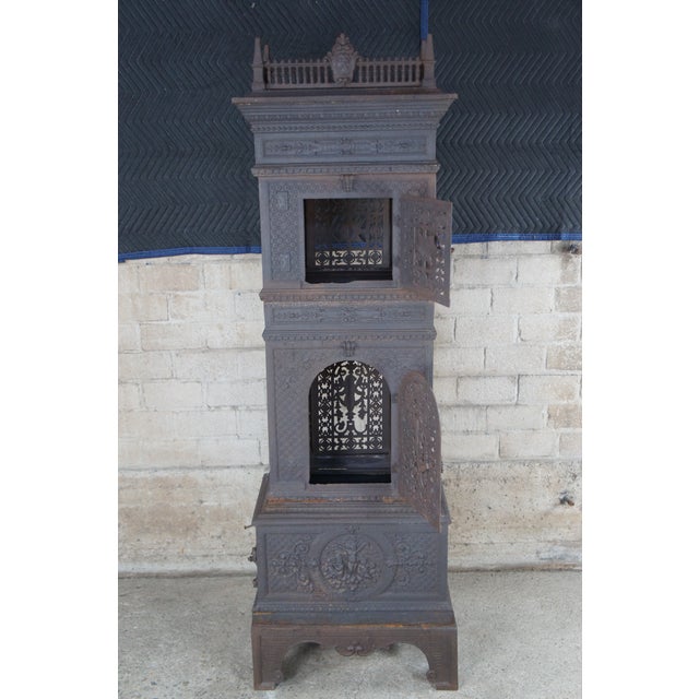 Antique Norwegian Kalani Vasgyar Cast Iron Stacking Castle Stove Heater ...