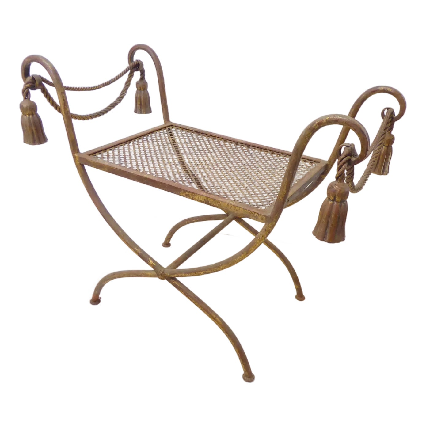 Vintage Iron Bench | Chairish