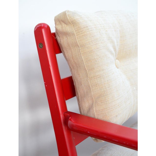 Vintage Armchair with Red Frame | Chairish