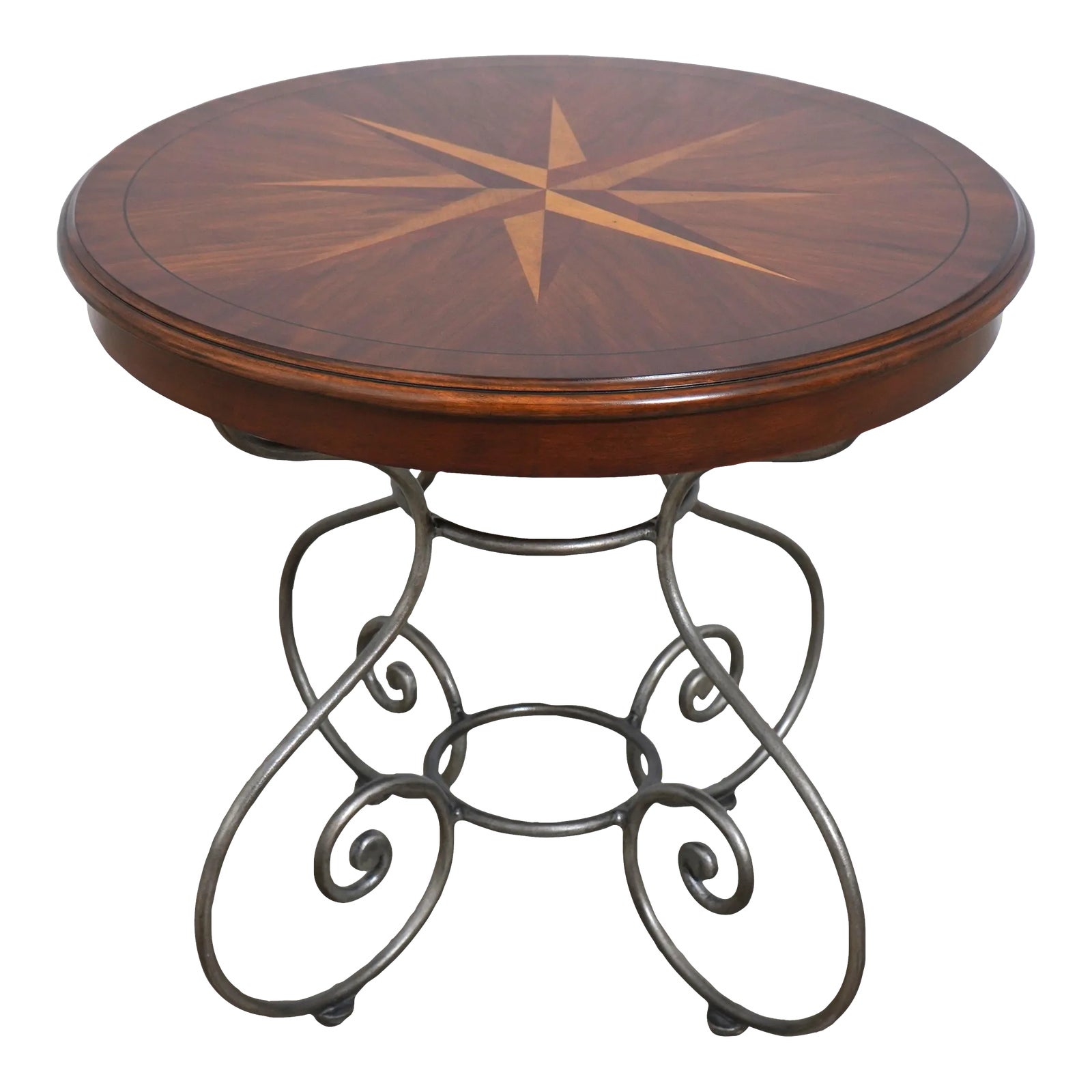 Ethan Allen Round Country French Lamp Table | Chairish