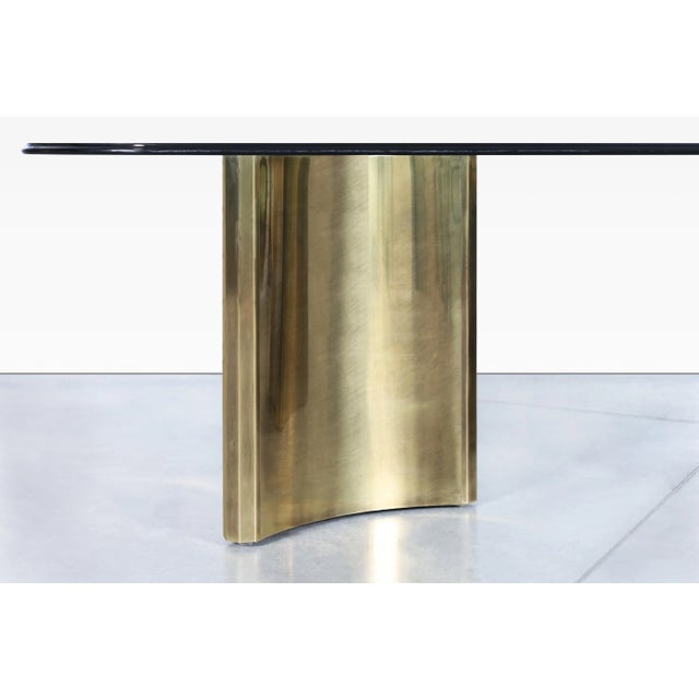 1970s Vintage Brass and Glass "Trilobi" Dining Table by Mastercraft ...