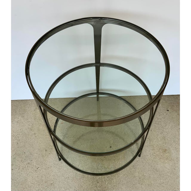 Worlds Away Modern Gunmetal Finished Three-Tier Vienna End Table | Chairish