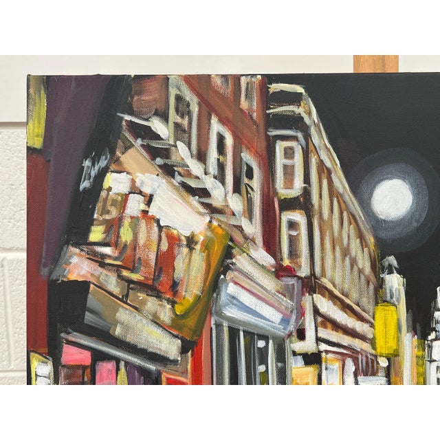 Angela Wakefield Modern Impressionist Painting of Soho London at Night by Urban Landscape Artist ...