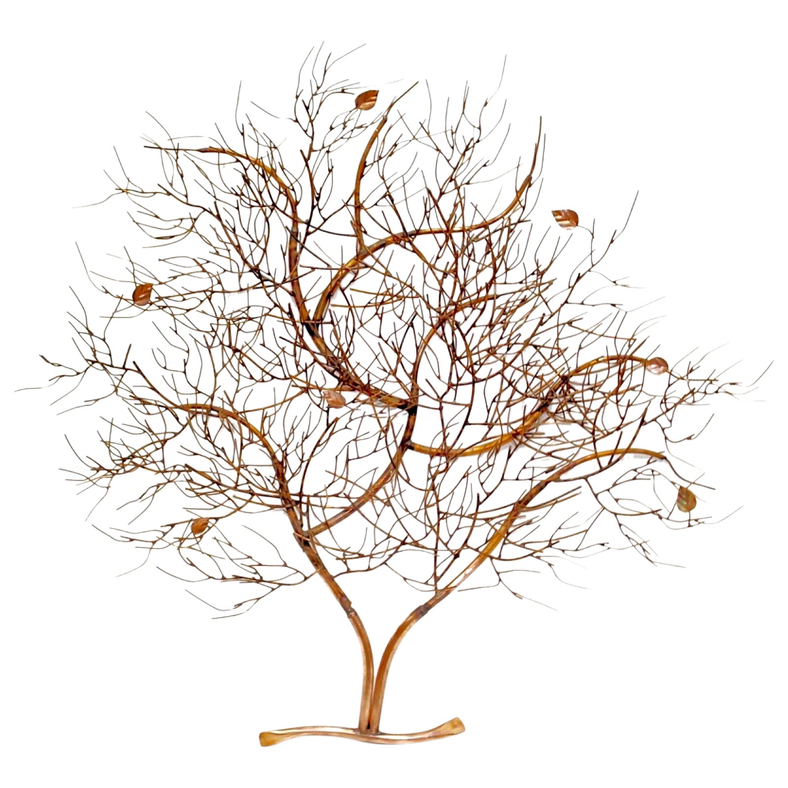 1980s Copper Autumn Nature Tree Wall Art, Artist Signed & Dated | Chairish