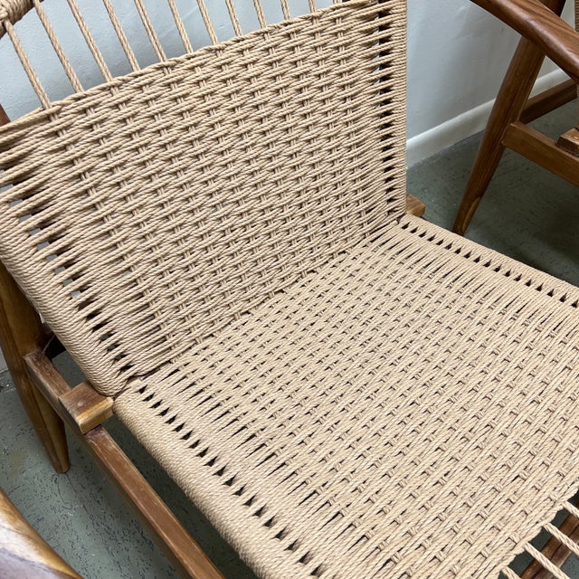 Danish Modern Style Teak Hoop Chair Loungers - Set of 2 | Chairish